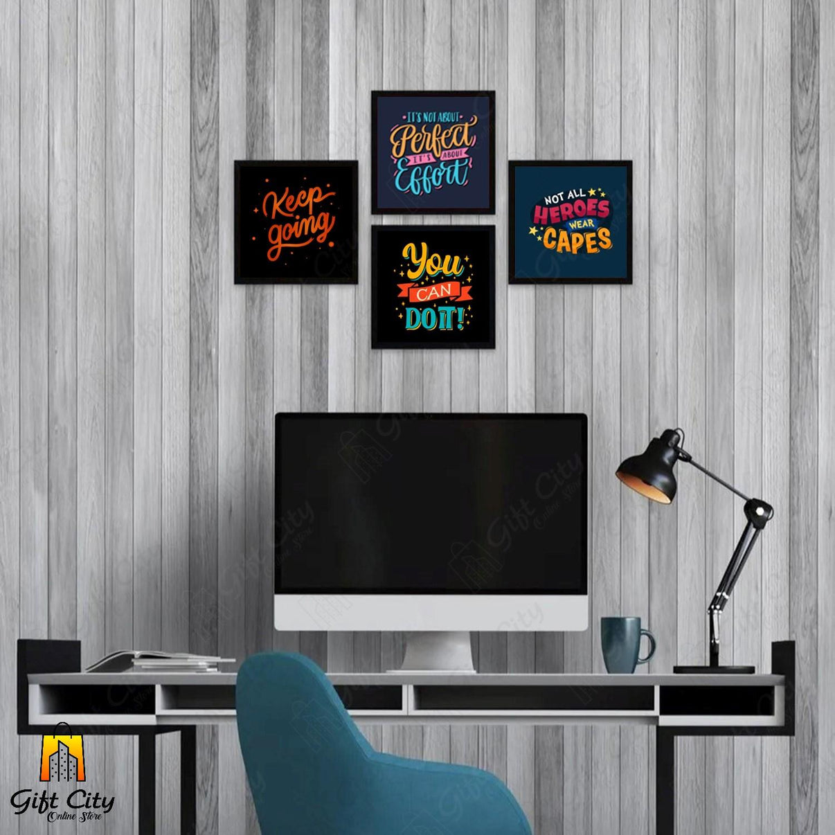 4 Inspiration Quote Frames, Wall Art Hangings Glass Frames - Gift City ...